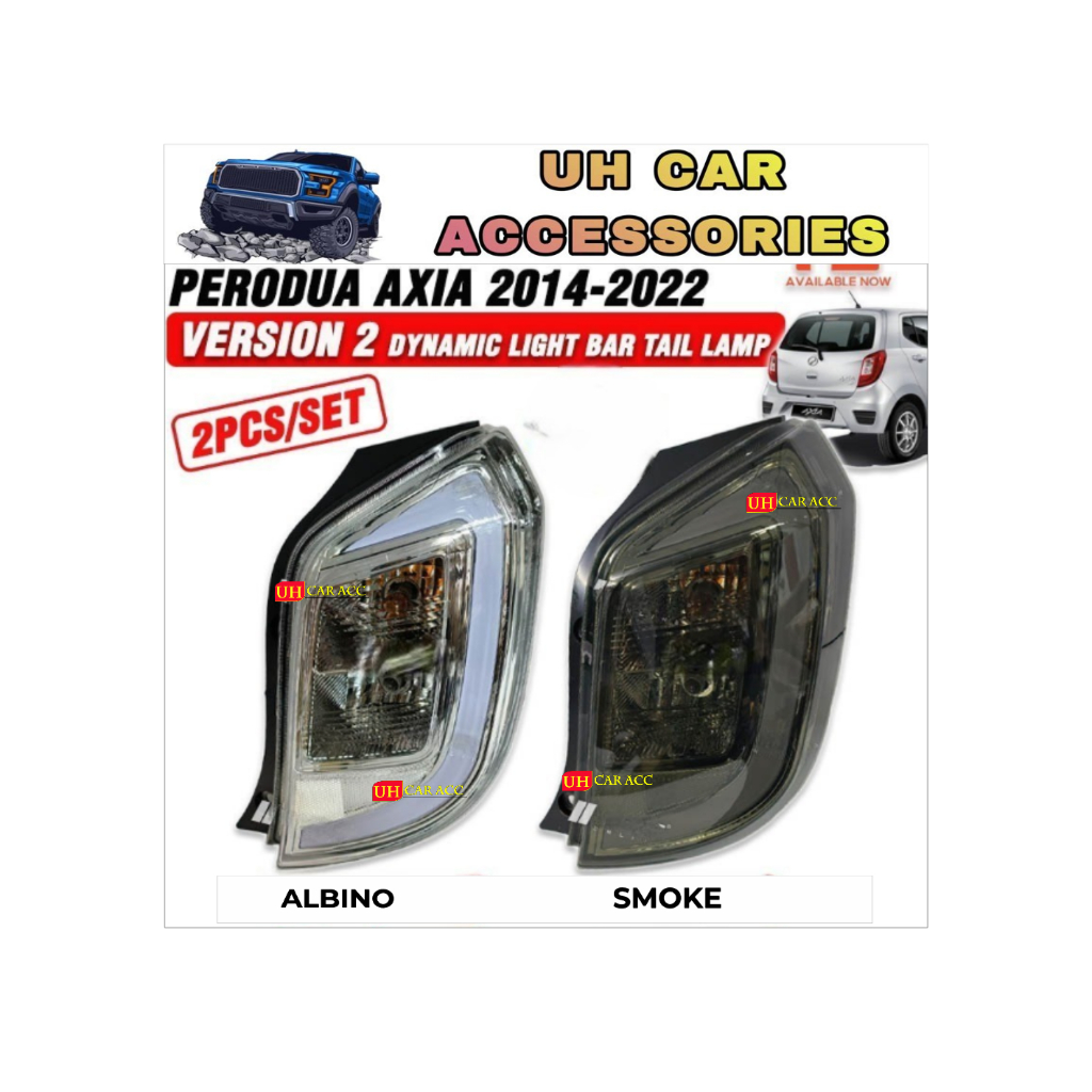 PERODUA AXIA 2014 - 2022 VERSION 2 DYNAMIC LIGHT BAR TAIL LAMP | Shopee ...