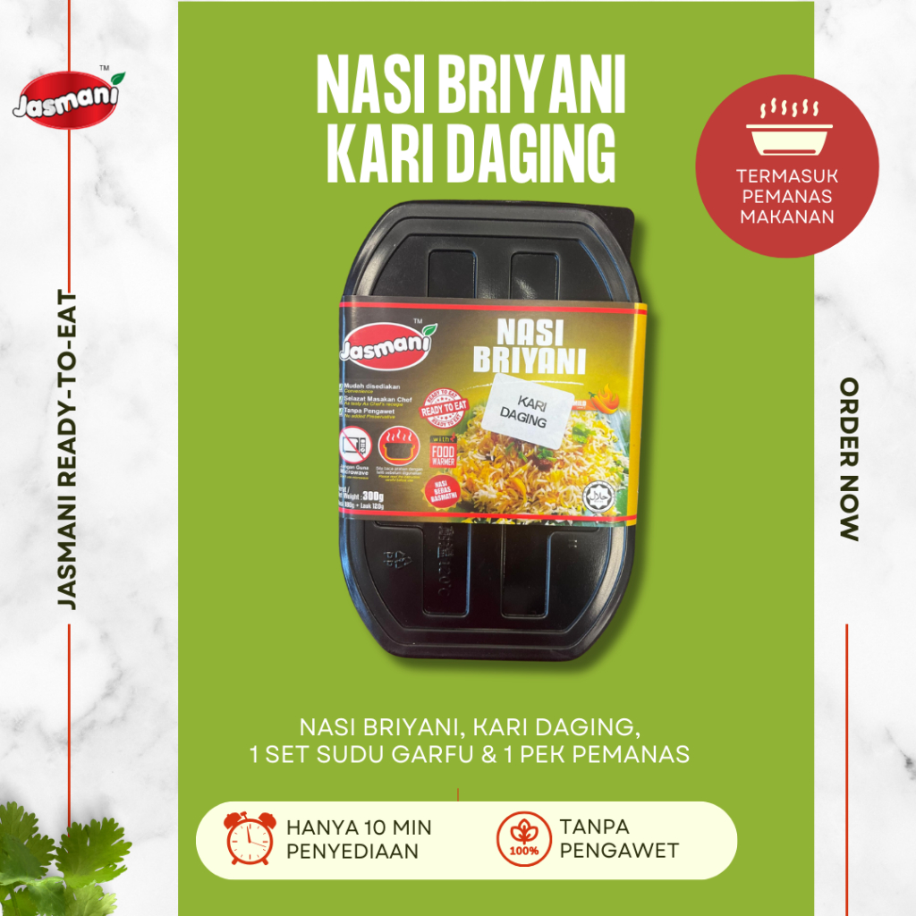 [JASMANI] NASI BRIYANI BERLAUK READY TO EAT DENGAN PEMANAS | Shopee ...