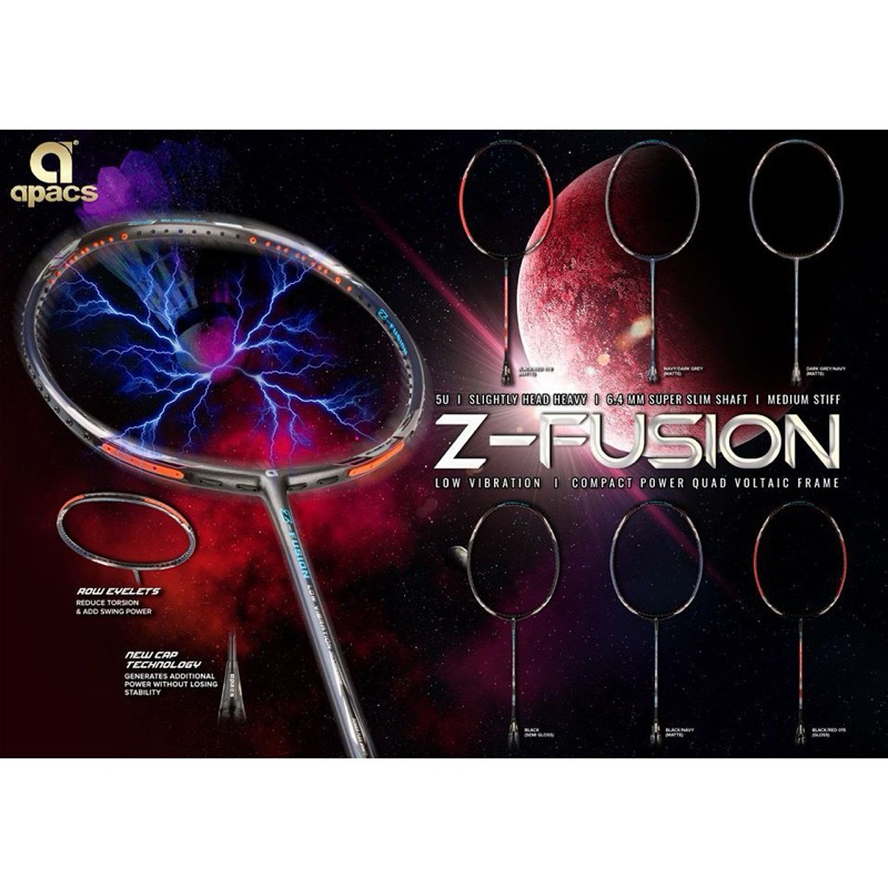(FREE STRING & GRIP) APACS BADMINTON RACKET Z FUSION 5U | Shopee Malaysia