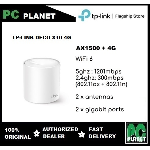 TP-LINK Deco X10 4G AX1500 Whole Home Mesh Wi-Fi 6 System Modem Router ...