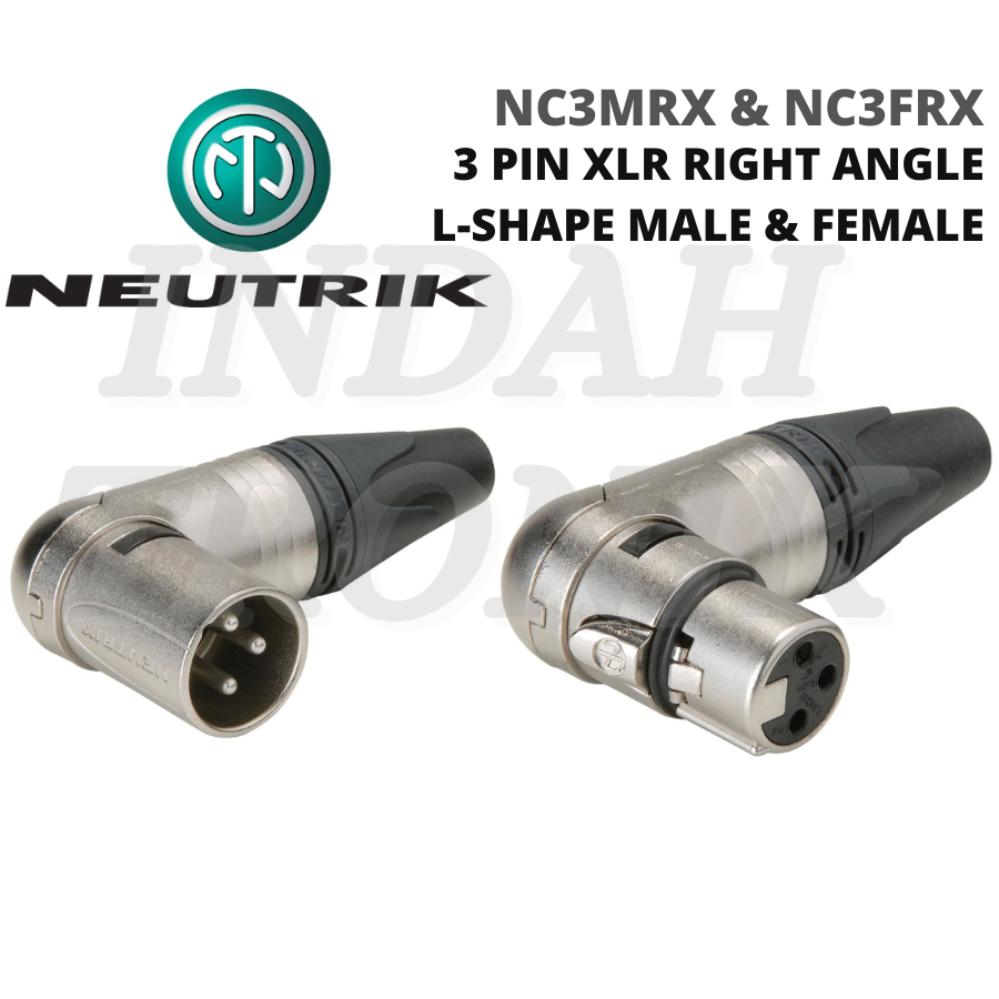 1Pc NEUTRIK 3 Pin XLR Female & Male L Shape Right Angle Connector 3 ...