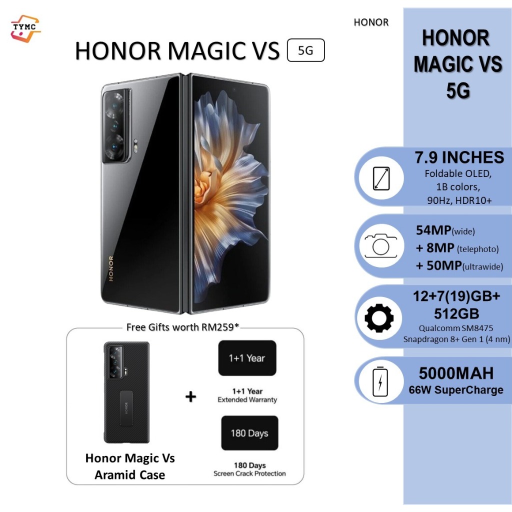 HONOR Magic Vs 5G (12GB RAM + 512GB ROM)🎁Original HONOR Malaysia Warranty | Shopee Malaysia