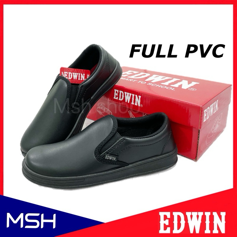 Original EDWIN School black shoe / kasut sekolah FULL PVC #3010 ...