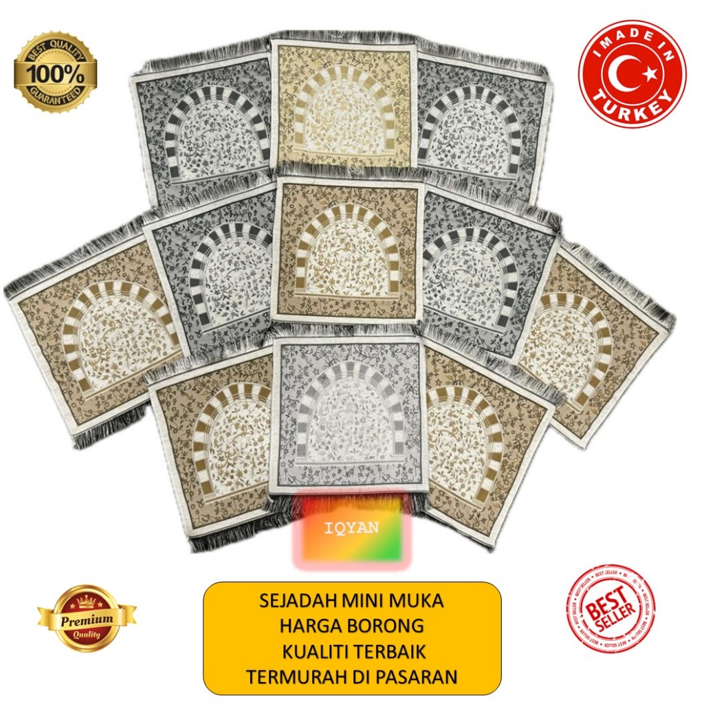 SEJADAH MINI MUKA PENDEK RAUDAH Turki 35 x 35cm + Gift Box 📦 , High ...