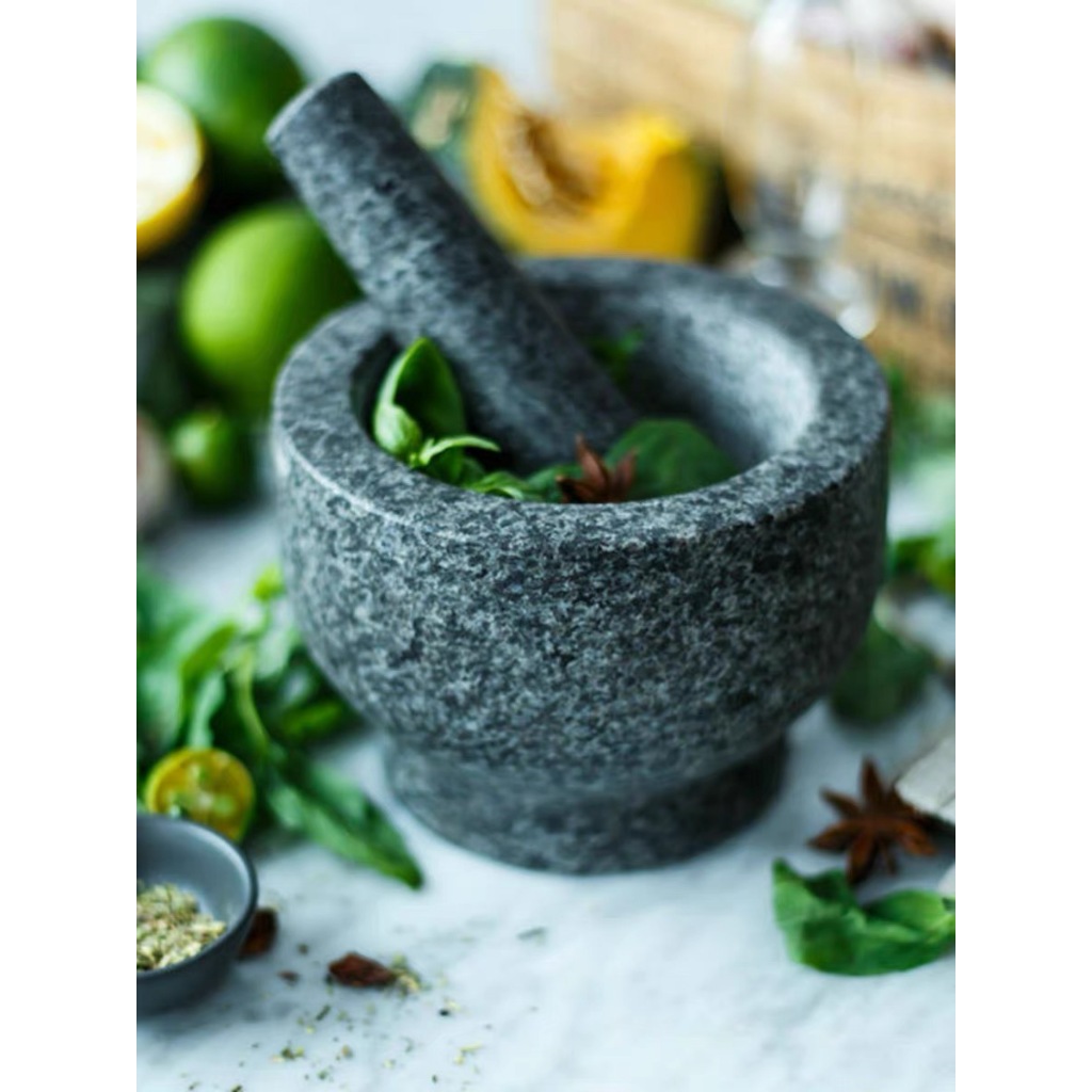Lesung Batu Natural Stone Mortar And Pestle 13cm 14.5cm 16cm 17.5cm ...