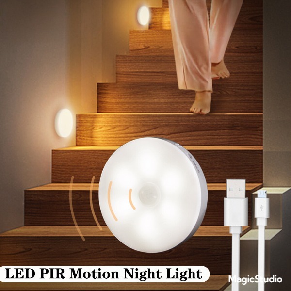 Motion Sensor Lights LED Night Light Battery Rechargeable Battery ...