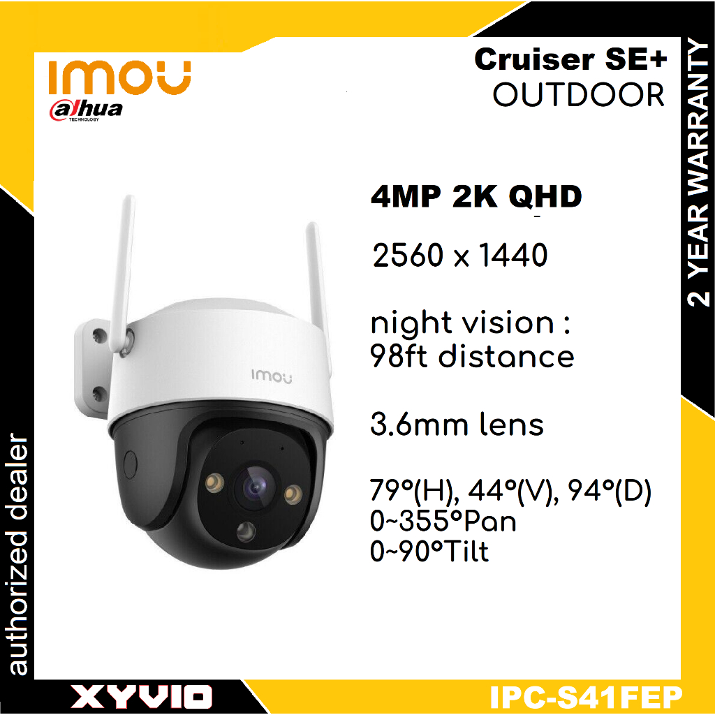 IMOU Dahua Cruiser SE+ 4MP/QHD 2K Pan/Tilt 360 Color Night Vision Two ...