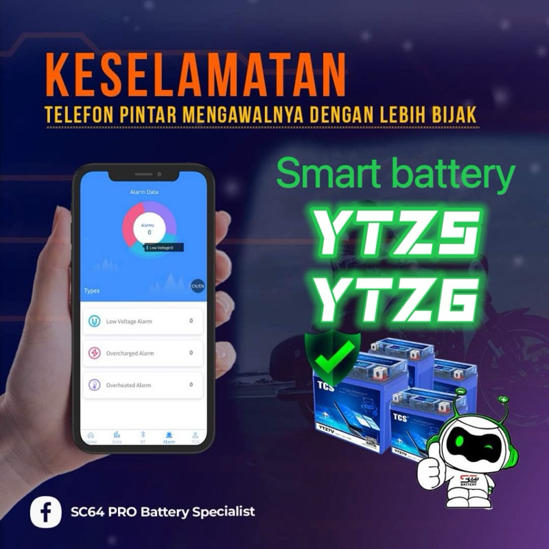 SC46 SCPRO SMART BATTERY Bluetooth ytz5 ytz6 y15 y16 egos avantiz LC135 ...