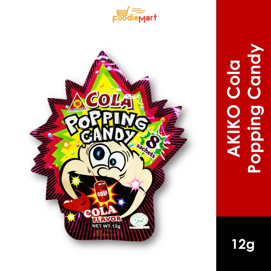 FOODIEMART [Halal] Akiko Cola Popping Candy 12g - 8 sachets (Halloween ...