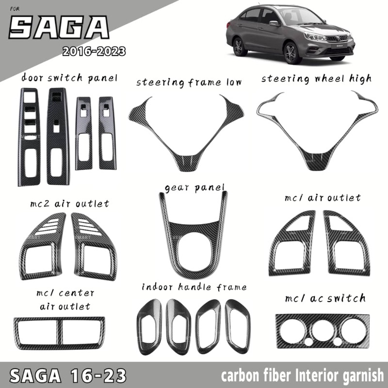 Proton saga vvt premium 2016-2021 carbon fiber Interior decoration ...