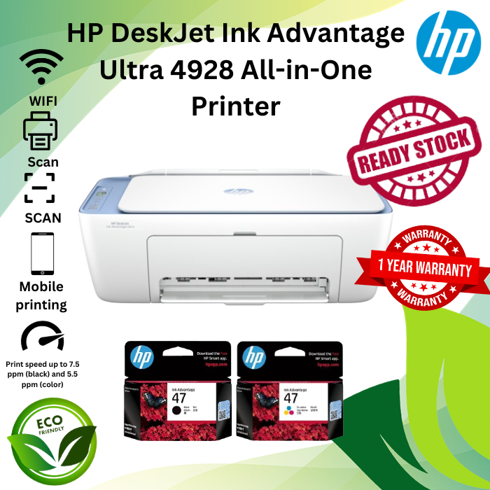HP DeskJet Ink Advantage Ultra 4928 All-in-One Printer ink hp 47 ...