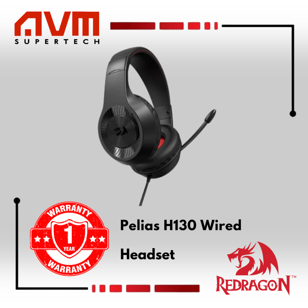 AVM REDRAGON Pelias H130 Over Ear Wired Lightweight ergonomic design ...
