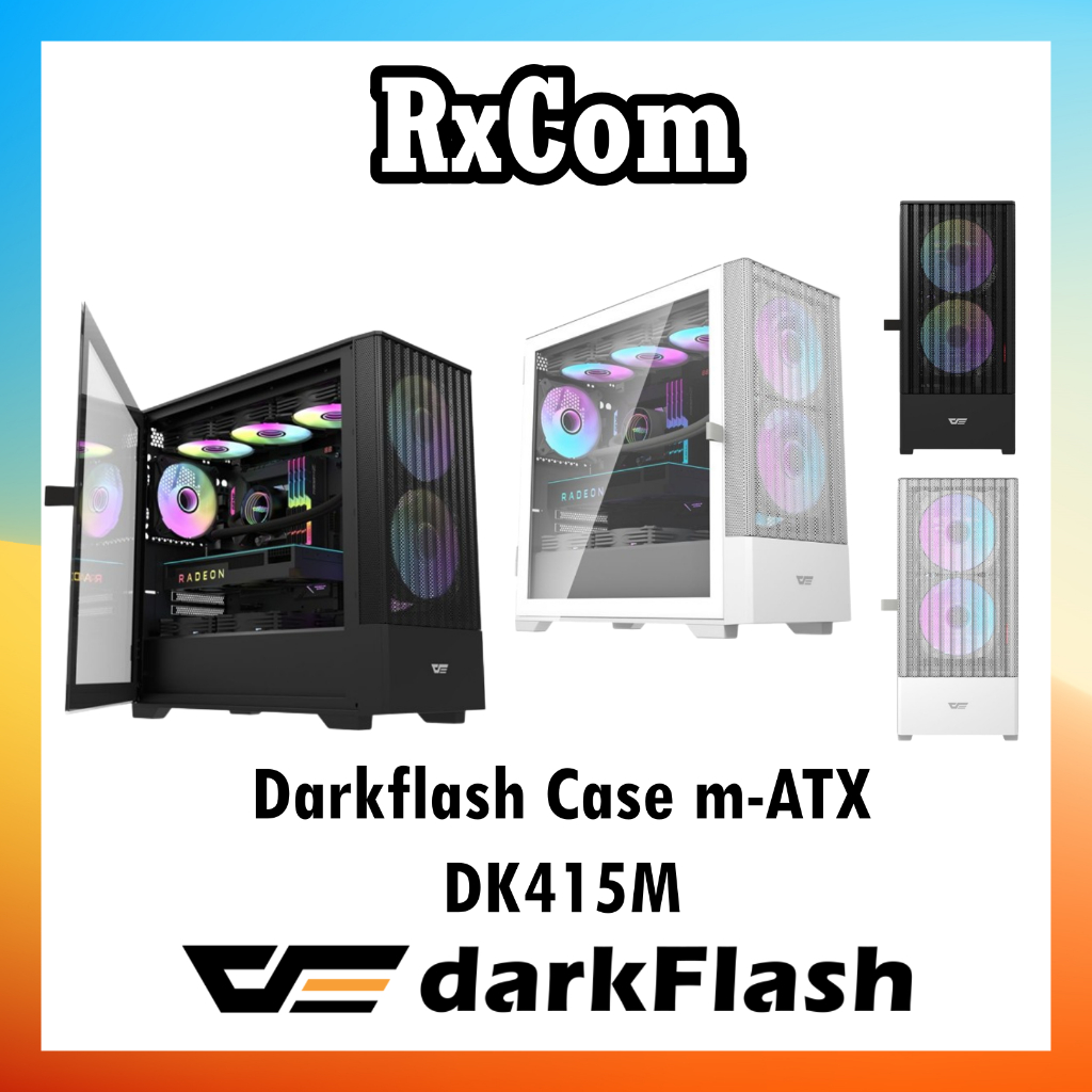 AIGO DARKFLASH DK415M MICRO ATX TEMPERED GLASS CASE WITH 3 ARGB FAN ...