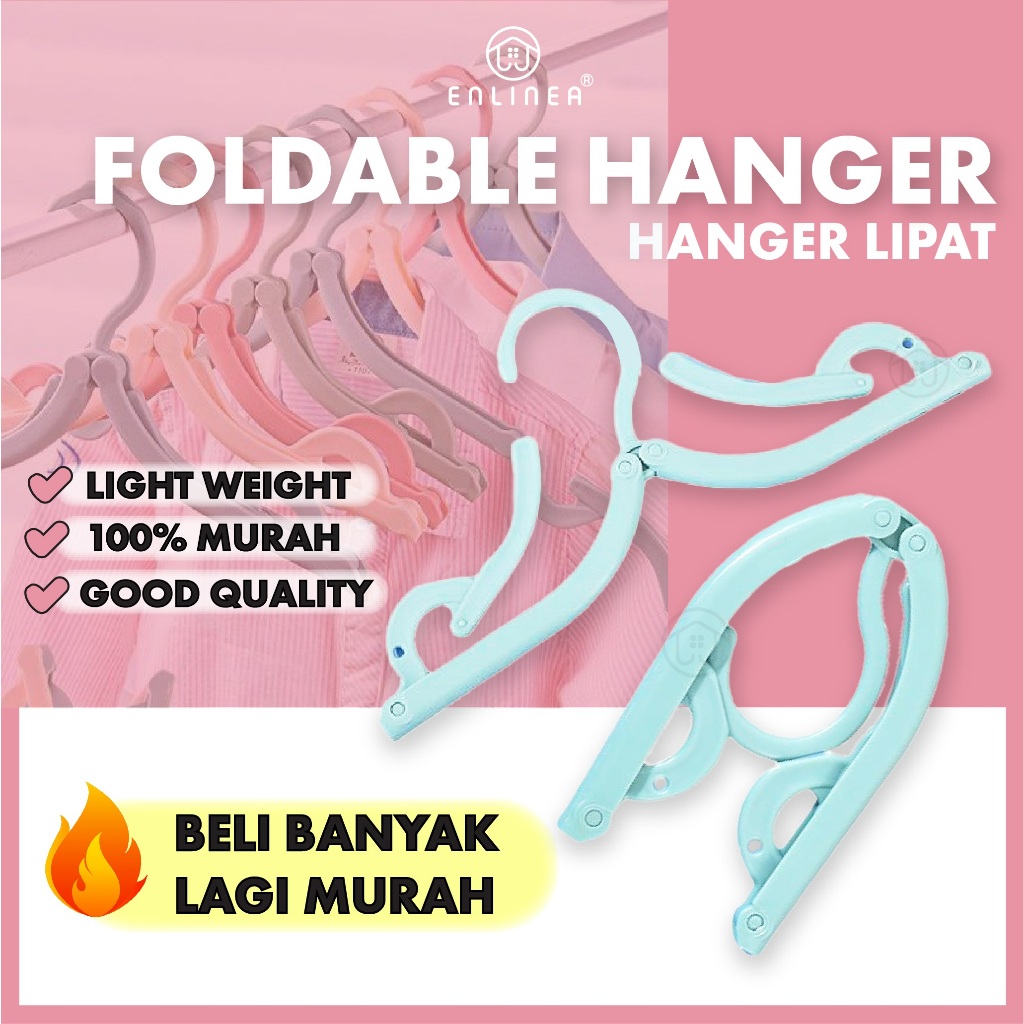 1Pcs Folding Hanger Foldable Travel Hanger Non-slip Hanger Hanger Lipat ...