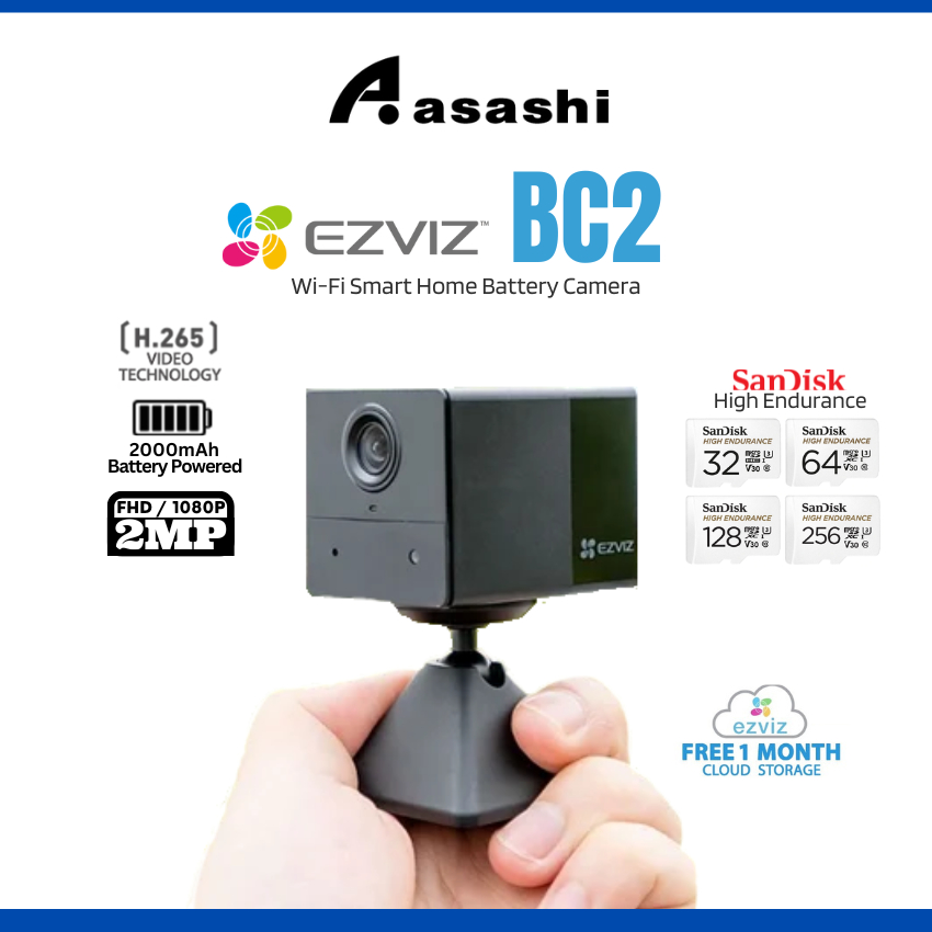 Ezviz BC2 2MP Indoor Wi-Fi Smart Home Battery Night Vision Two Way Talk Security Camera Wireless ...
