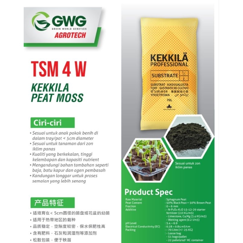 PEAT MOSS KEKKILA PROFESSIONAL 70L TANAH SEMAIAN 育苗土 | Shopee Malaysia