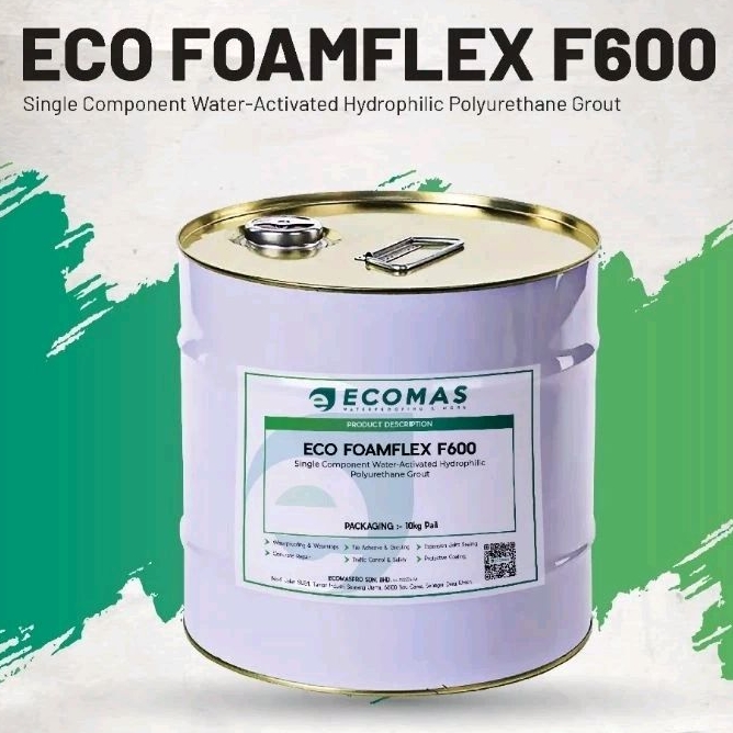 FLEXIBLE PU FOAM GROUT FOAMFLEX F600 (10KG) Single Component Water ...