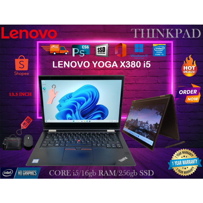 LENOVO YOGA THINKPAD X380 i5 8th GENERATION , FLIP 360 ,TOUCHSCREEN ...
