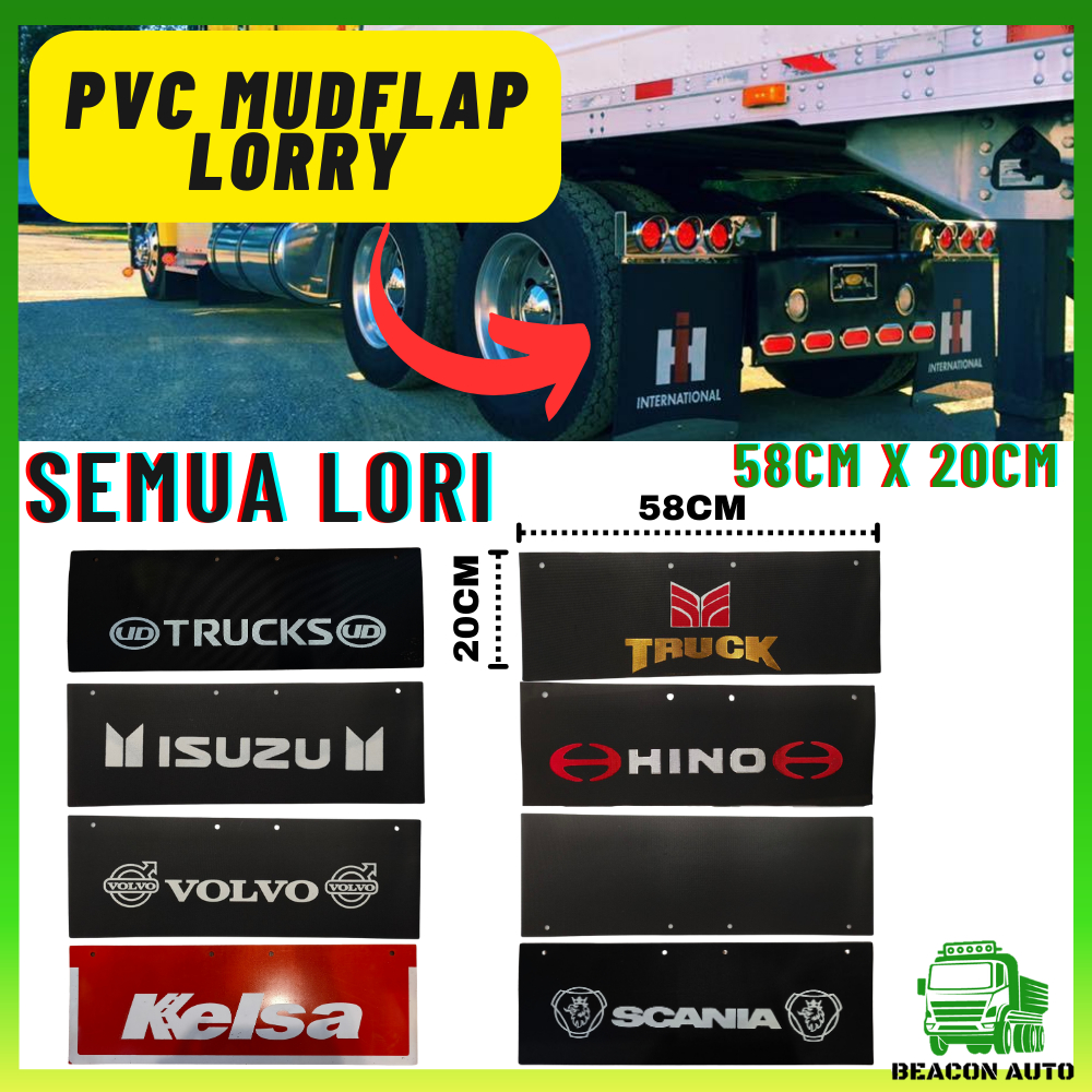 Beacon Cheras PVC Mudflap Lori All Ton Mudflap Depan 58CM x 20CM Front ...