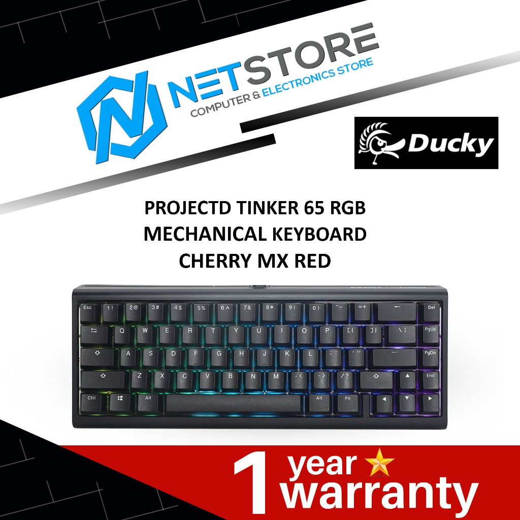 DUCKY PROJECTD TINKER 65 RGB MECHANICAL KEYBOARD - CHERRY MX RED ...