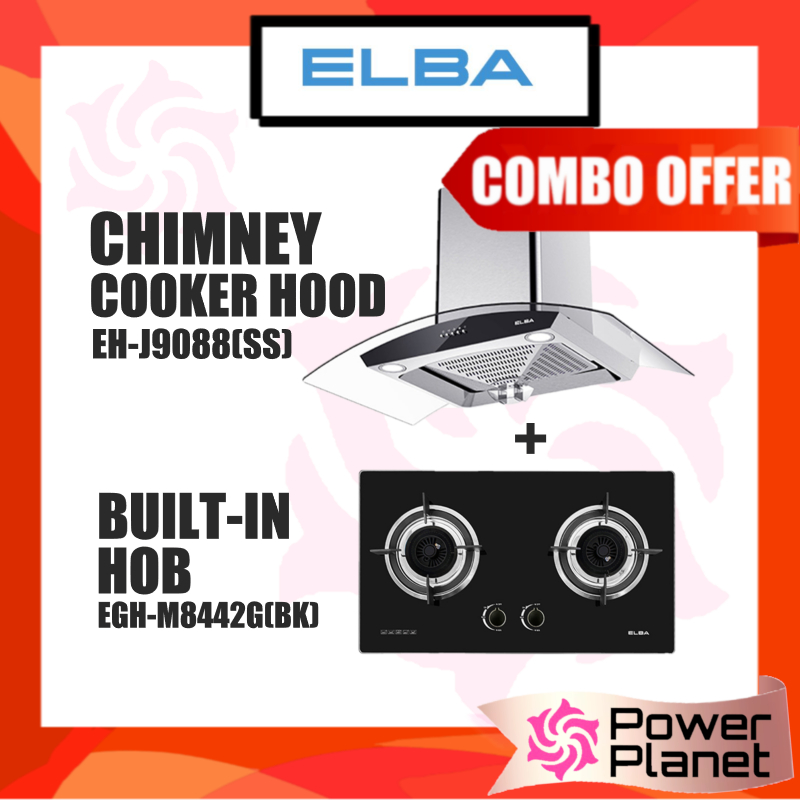 Elba 2 Burners Glass Stove EGH-M8442G(BK) Tempered Glass, Black (4.8kW ...