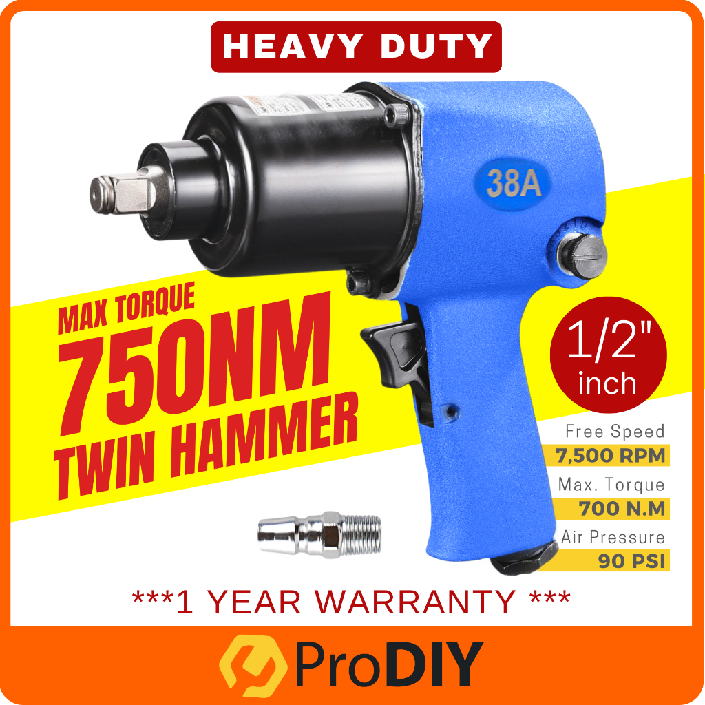 PRODIY 38A 1/2" Heavy Duty Air Impact Wrench Twin Hammer Gun Air Gun Impact Wrench Air impact ...