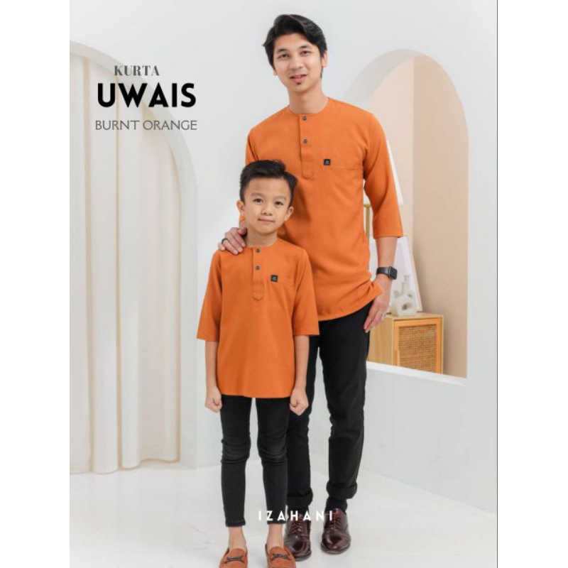 [Raya 2024] Kurta Bapa Anak Sedondon Warna Burnt Orange | Salmon ...