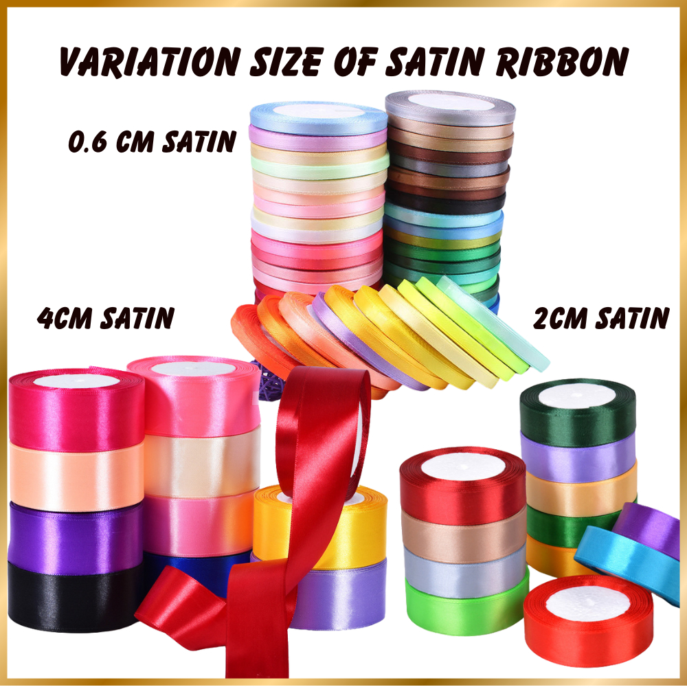 0.6cm Satin Ribbon 2cm Satin Ribbon 4cm Satin Ribbon 25 Yard Satin ...