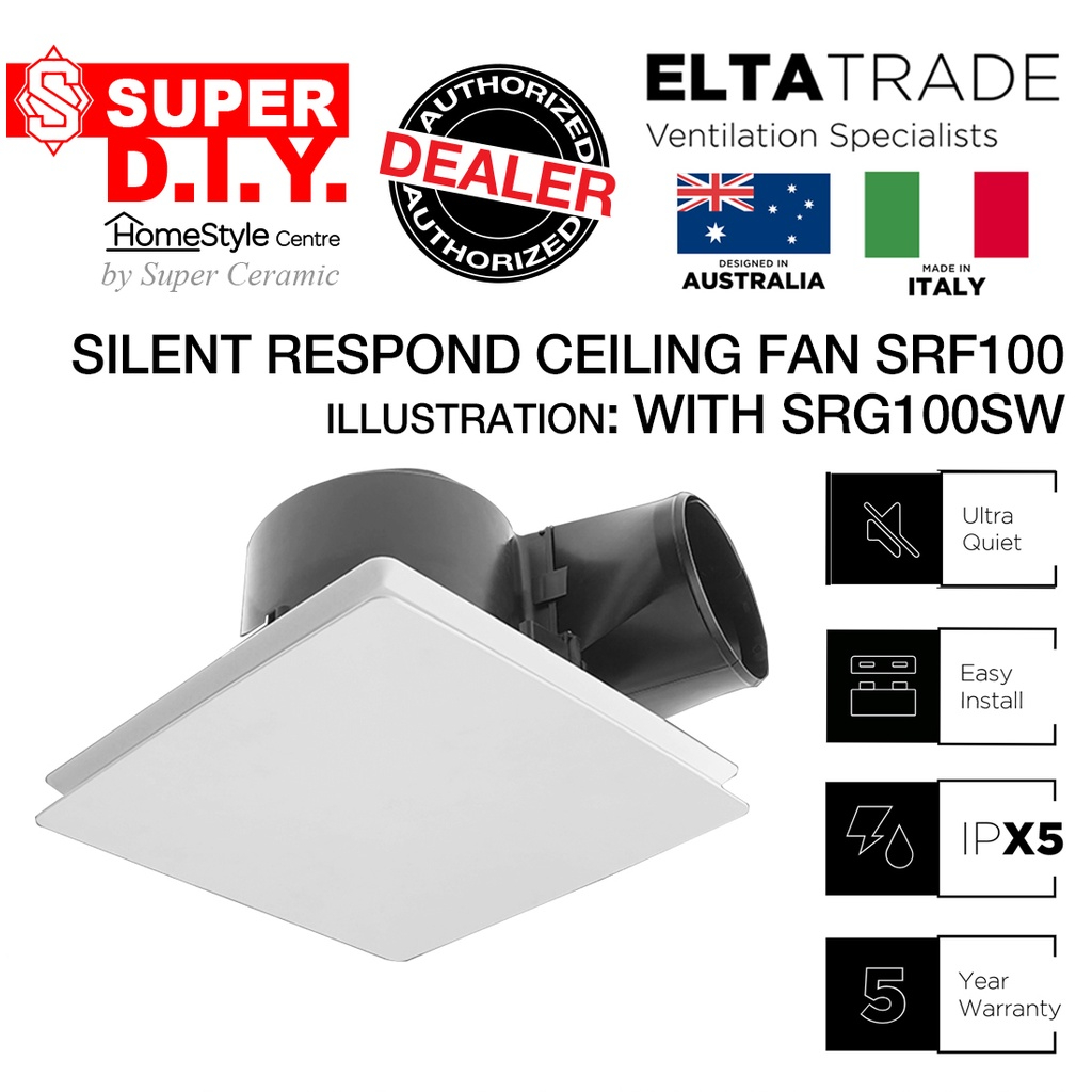 ELTA Trade Silent Response SRF100 + COVER (Silent Ducted Ceiling Fan ...
