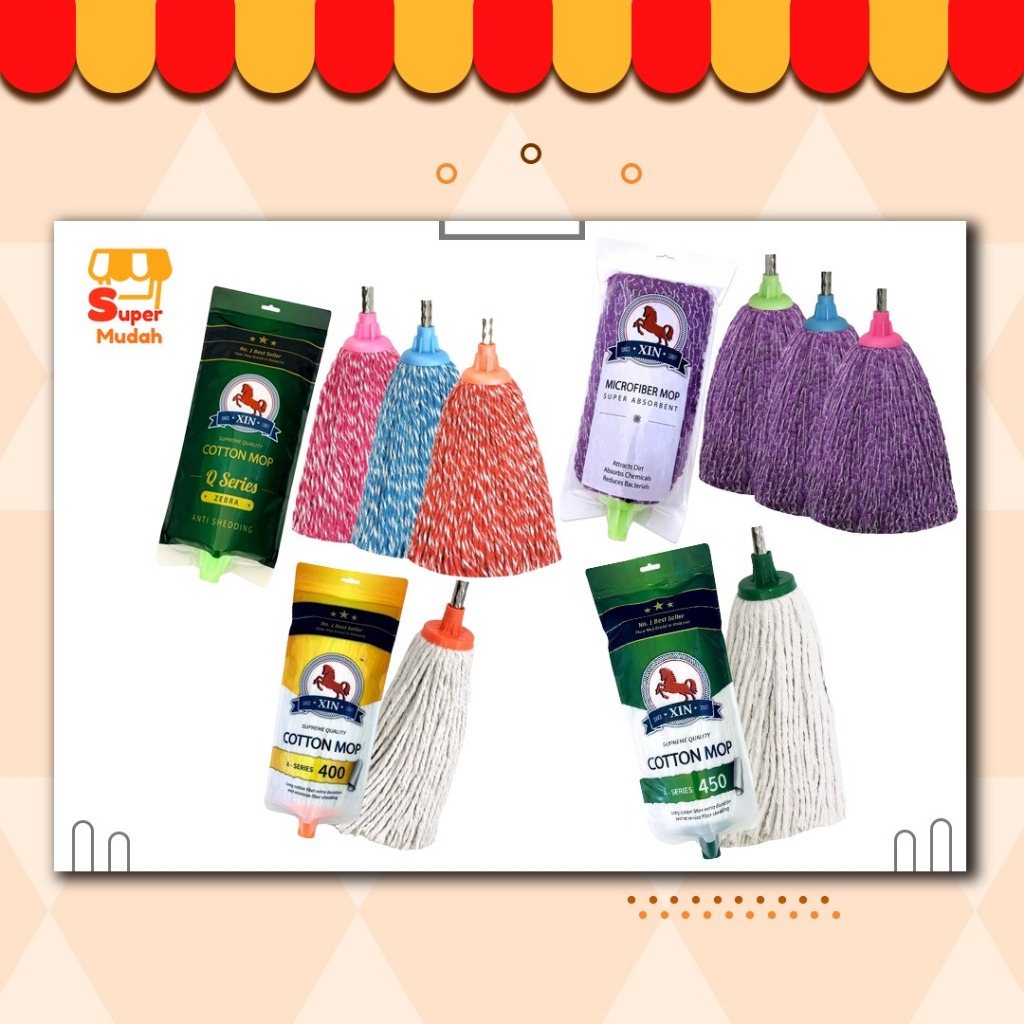 [Kepala Sahaja] Mop Xinma Super Penyerap Serat Kapas Berkualiti Tinggi ...