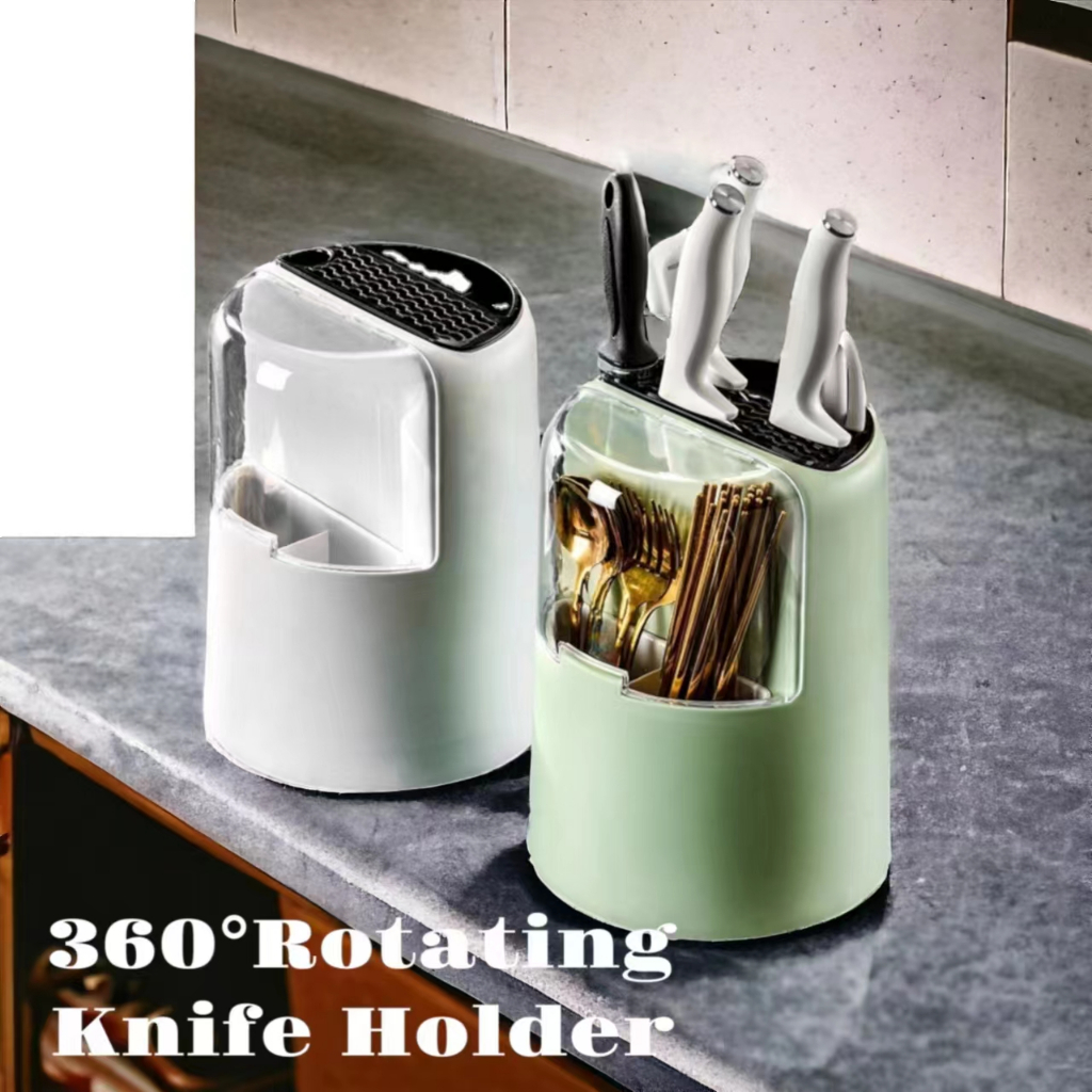 360 Rotating Knife Cutlery Holder Cutter Holder Knife Chopstick Holder ...