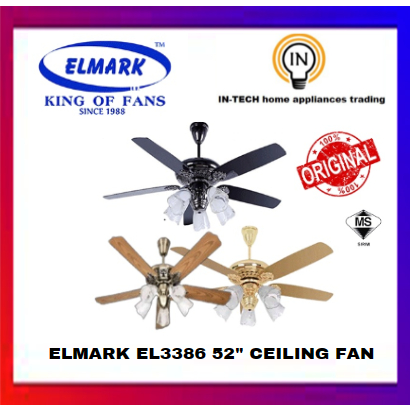 Elmark Ceiling Fans EL3386 52'' Ceiling Fan | Shopee Malaysia