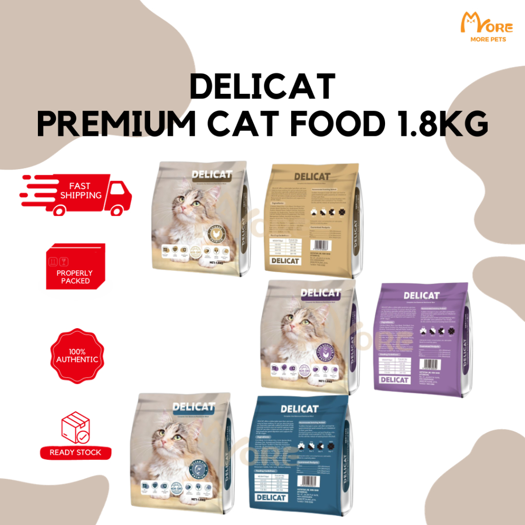 Delicat Premium Cat Food 1.8kg- Chicken, Tuna & Chicken, Ocean Fish ...