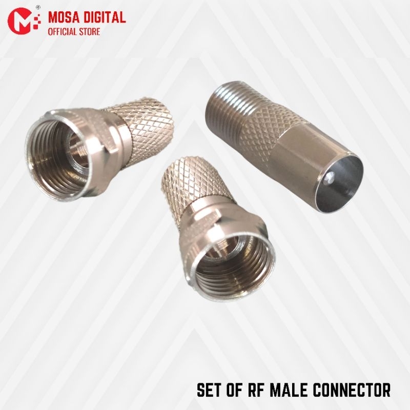 MOSA RF Male Connector with F Type Plug Socket Coaxial Cable RG6 ...