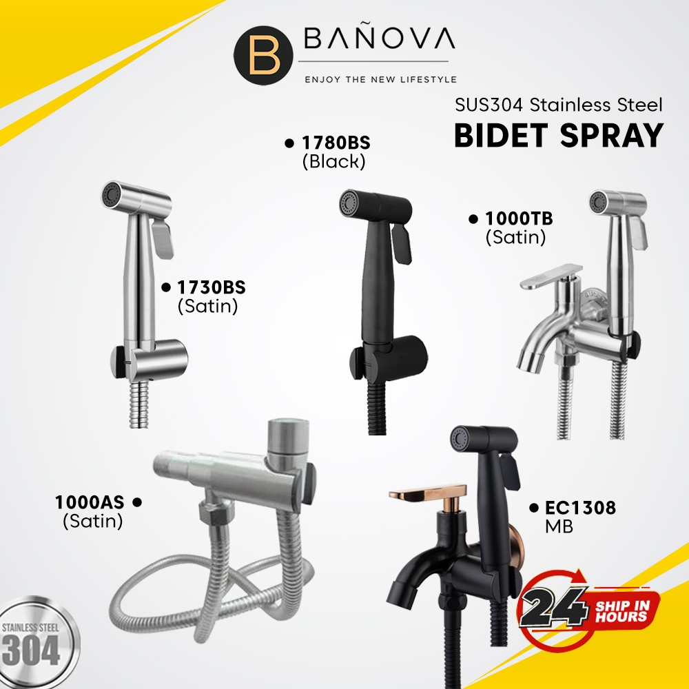 BANOVA ISANO SUS 304 Stainless Steel / Aluminium Body SS Bidet Set ...