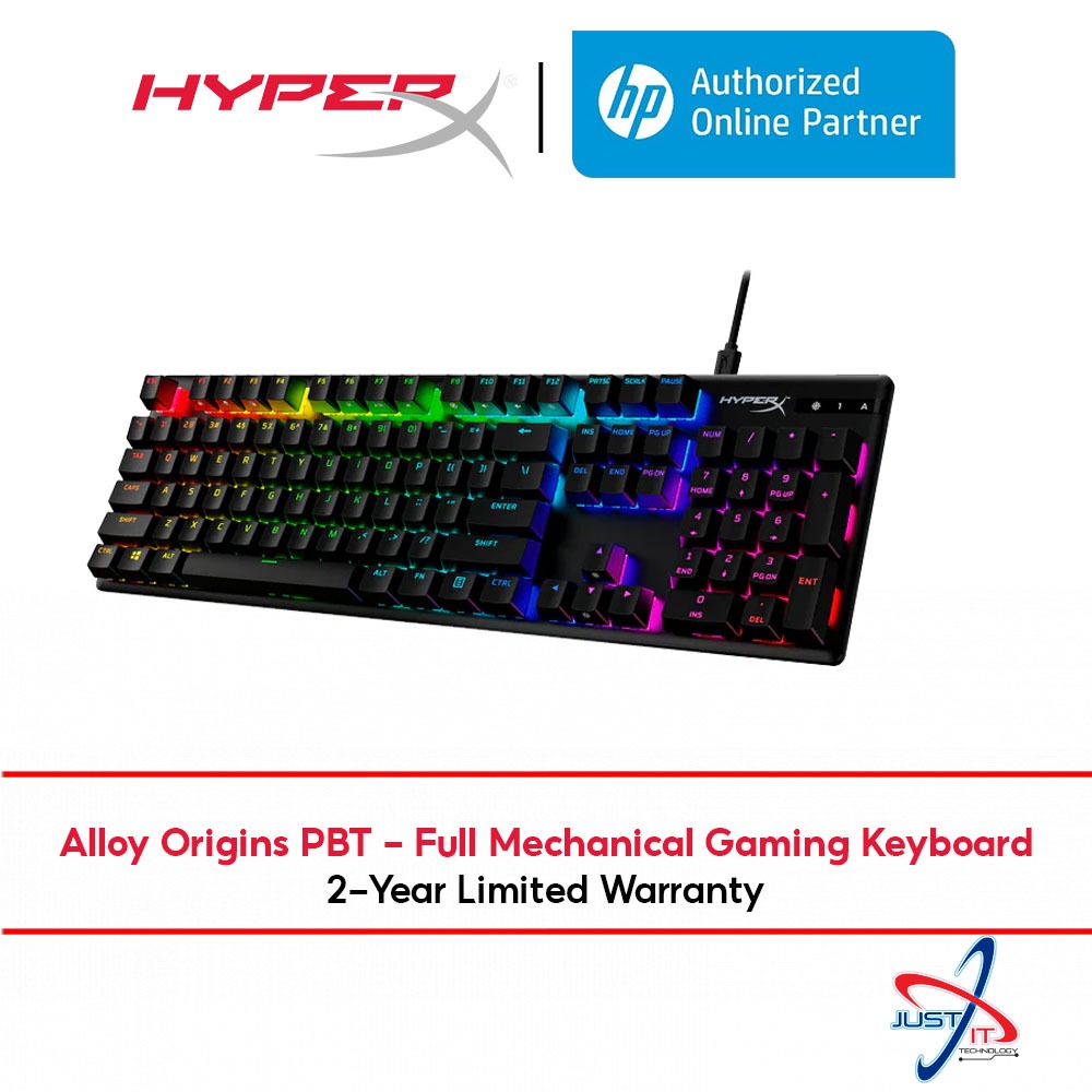 HYPERX ALLOY ORIGINS PBT FULL MECHANICAL GAMING KEYBOARD (HX RED / HX ...