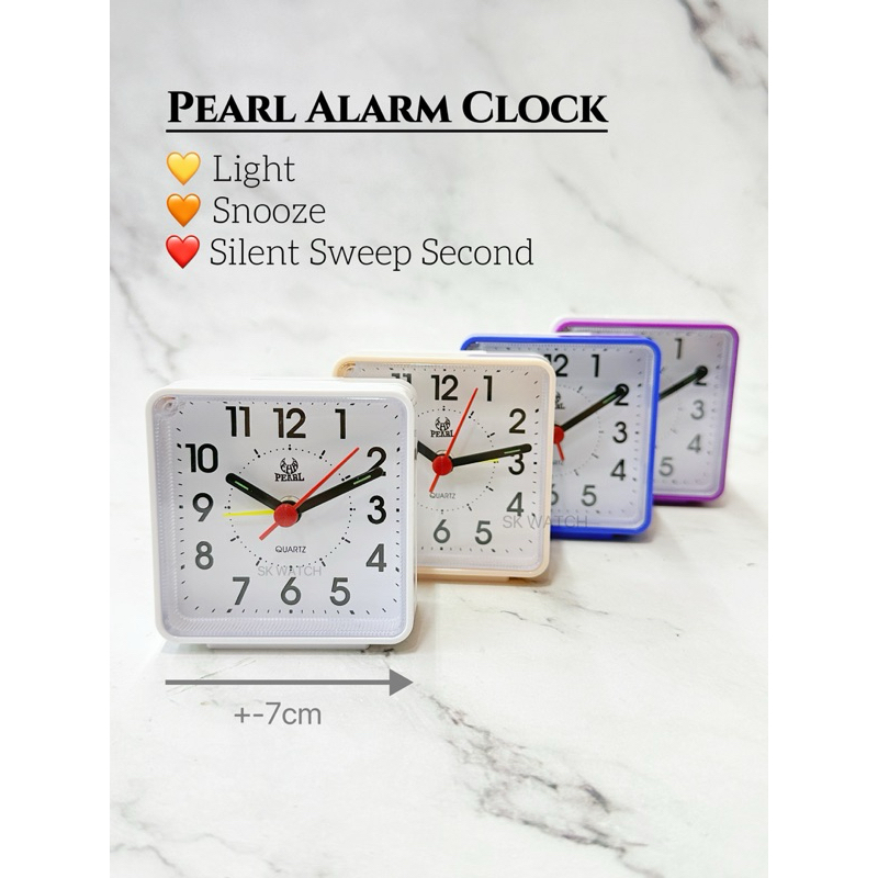 Pearl | Silent Alarm Clock / Jam Loceng / Snooze Light Alarm Clock ...