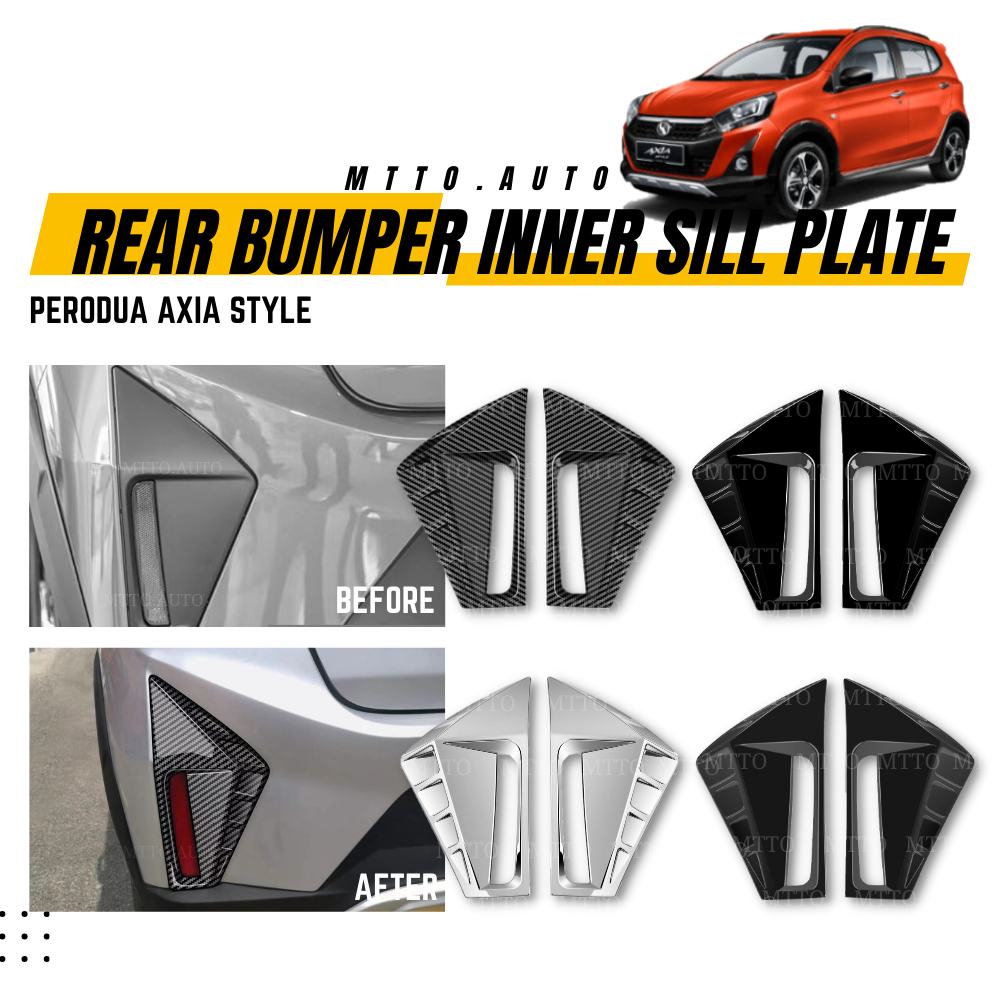 MTTO Perodua Axia Style Exterior Car Rear Bumper Reflectors Fog Tail ...