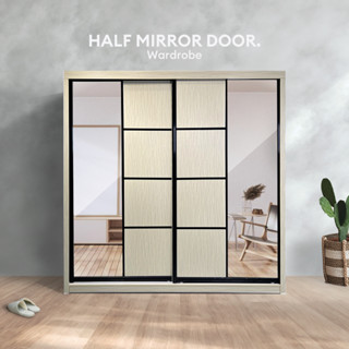 🔥 Lowest Price 🔥 Oak 6x8, 8x8 Anti Jump Sliding Door Wardrobe | Melamine | Almari Oak 衣橱 131 ...