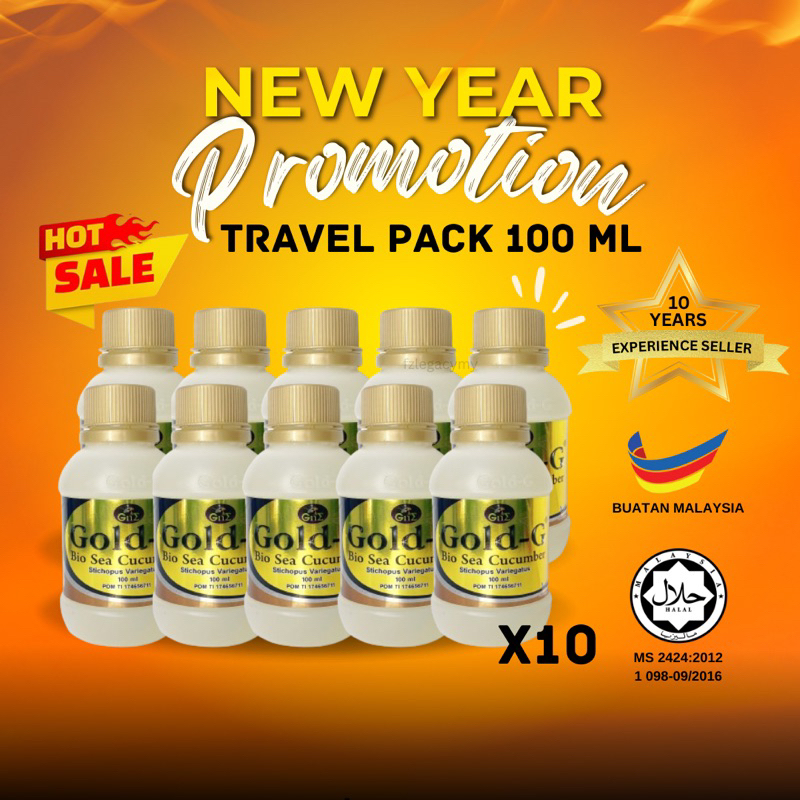 10 BOTTLES 100 ML JELLY GAMAT GOLD G | GOLD G BIO SEA CUCUMBER | GAMAT ...