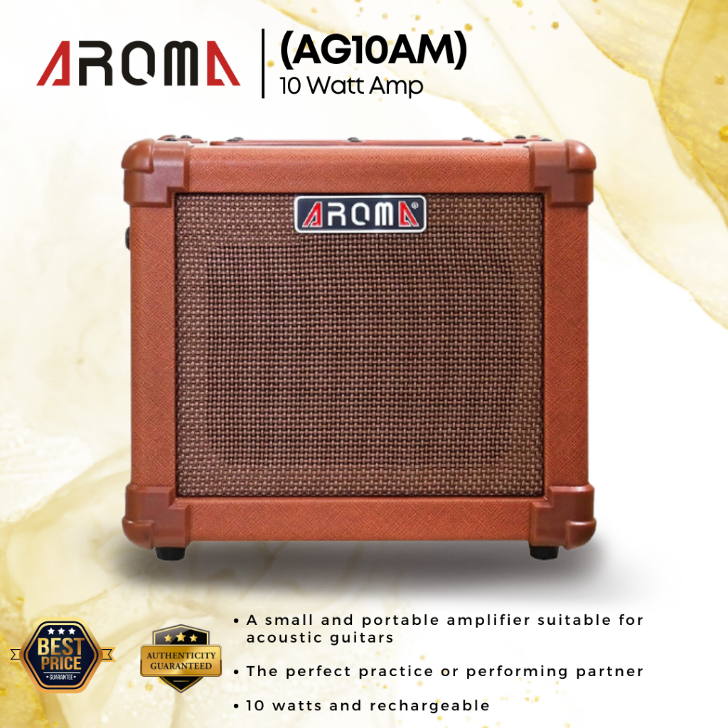 AROMA AG10AM 10watt Portable Rechargeable Acoustic Amplifier ( AG10A ...