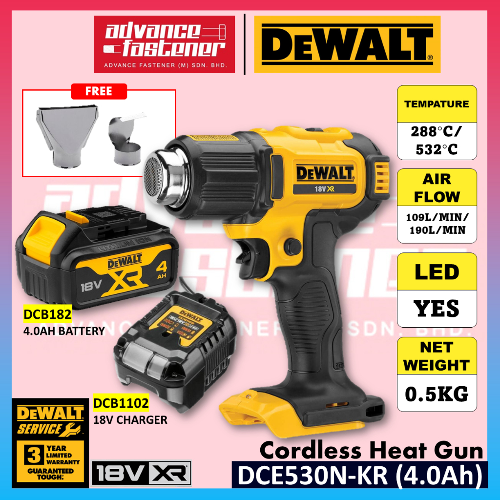 DeWalt DCE530N-KR 18V XR Cordless Heat Gun | Shopee Malaysia