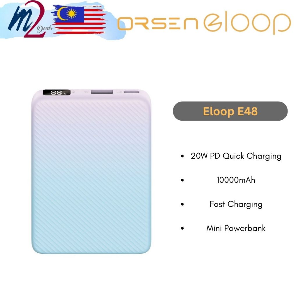 Orsen Eloop E48 Powerbank 10000mAh QC 3.0 PD 20W Skrin LED Indicator ...