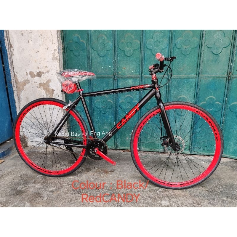 Basikal Fixie HTG CANDY 700 Disc Brake ,ringkas dan colourful sesuai ...