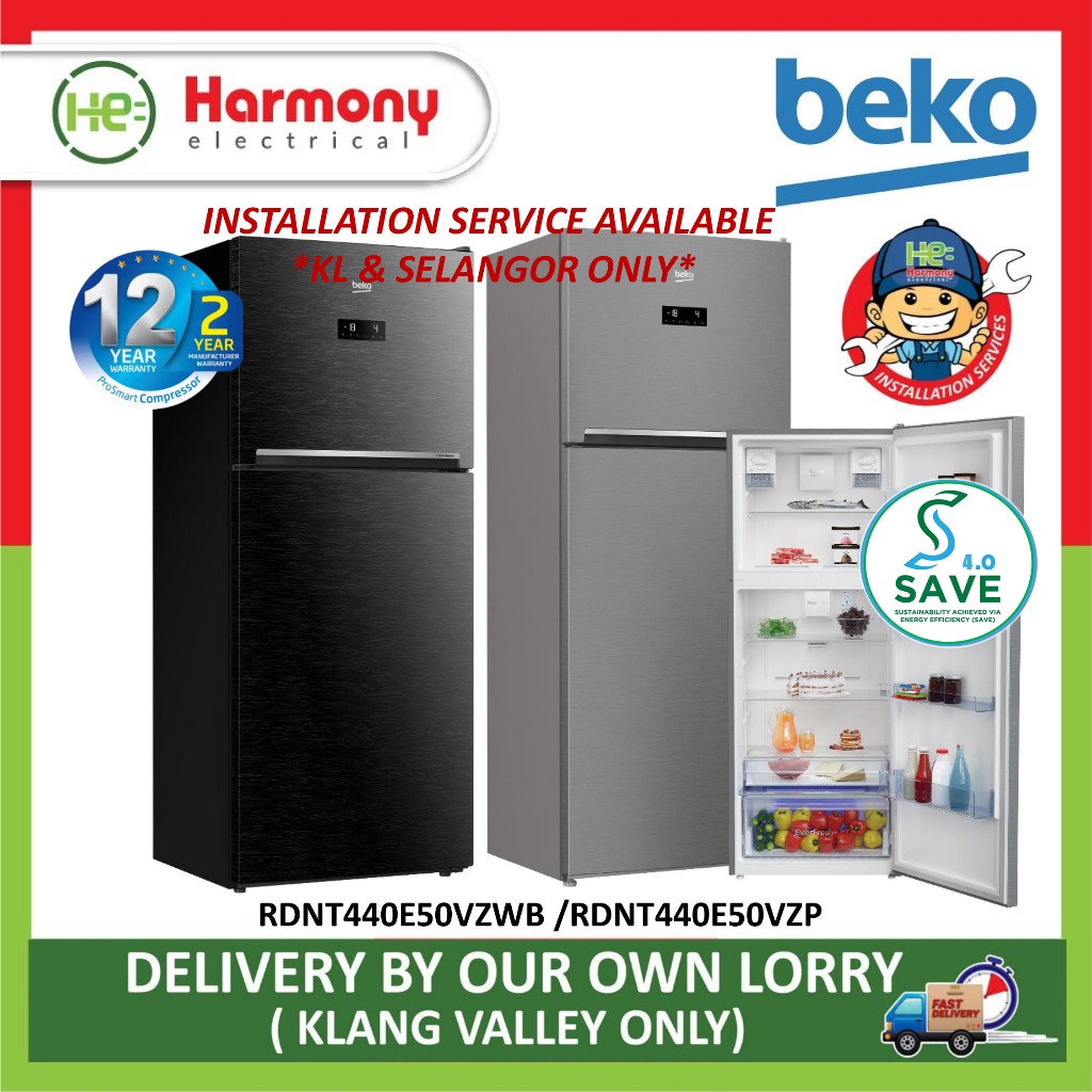 (FREE DELIVERY + INSTALL KL) BEKO 2 Door Inverter Fridge 440L ...