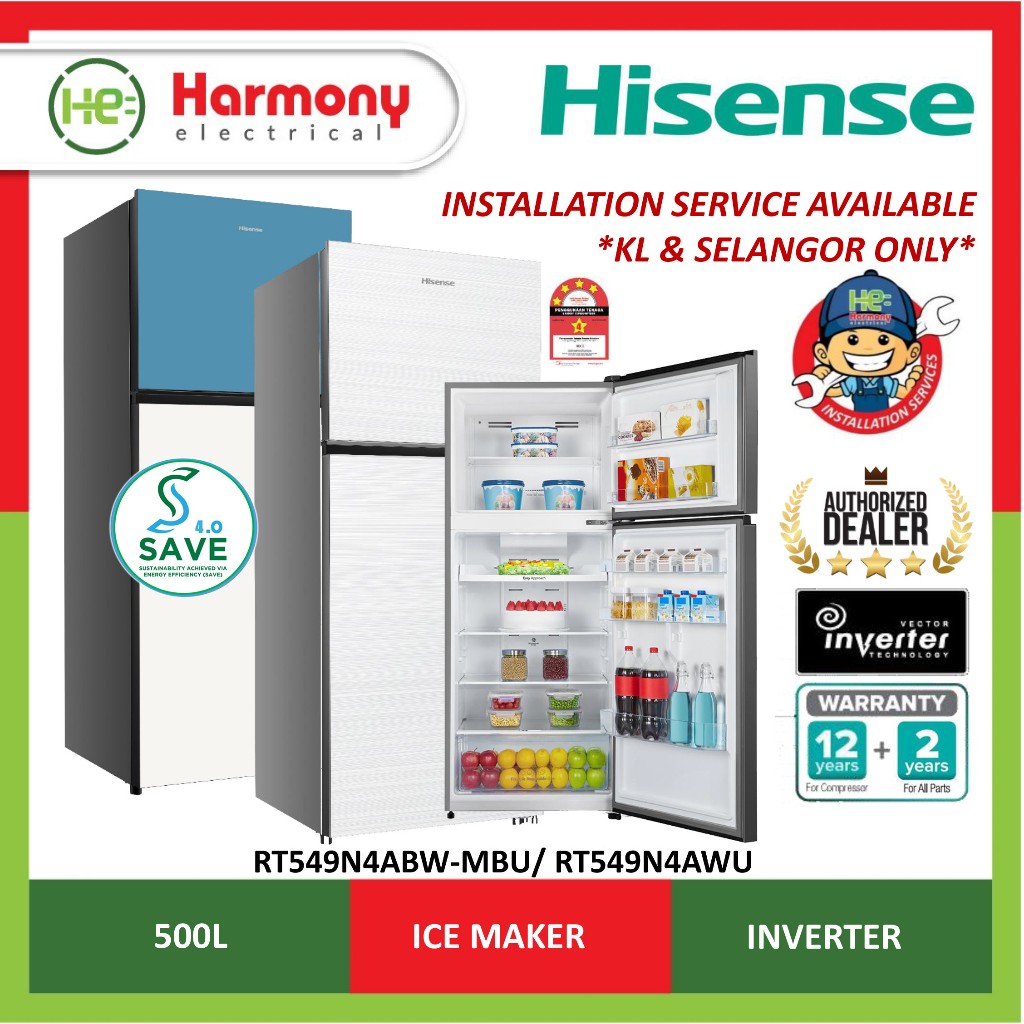 FAST (FREE DELIVERY KL) HISENSE 500L Inverter 2 Doors Fridge ...