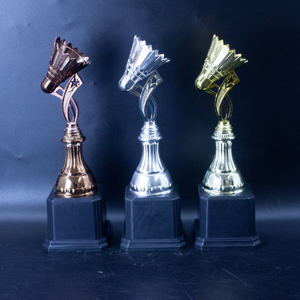PIALA BADMINTON / BADMINTON TROPHY ( TAPAK BERAT & PRINT ATAS PLATE ...