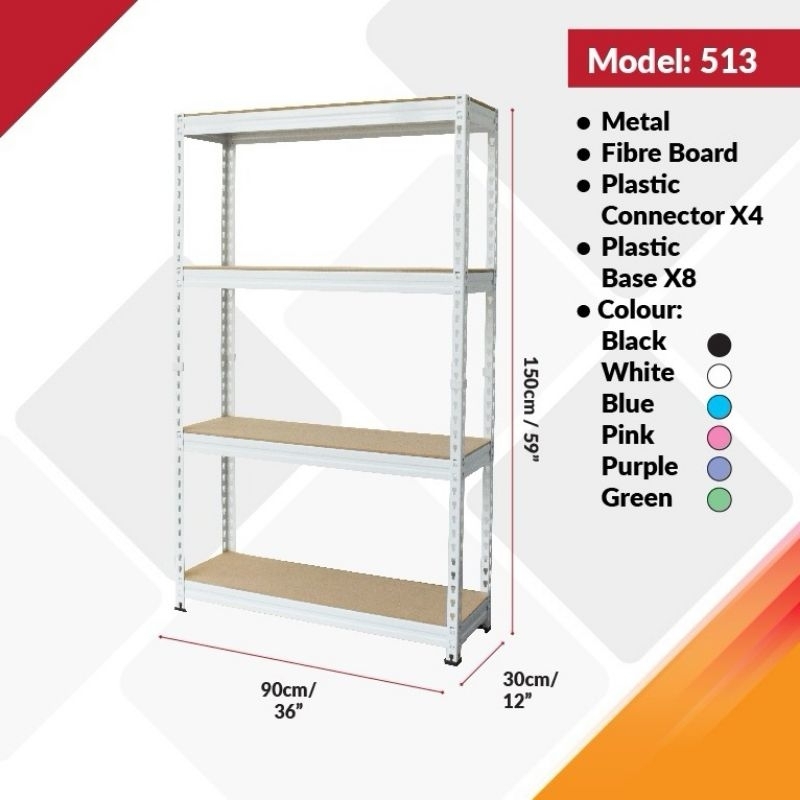 Rak Besi Bertingkat Boltless Rack 4 Tier Storage Rack Shelves Rak ...