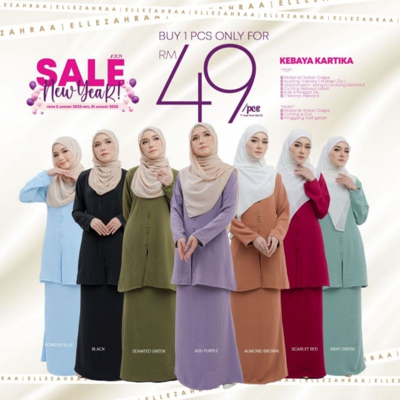 Kurung Raya 2023 - Kebaya Kartika Nursing Friendly By Elle Zahraa ...