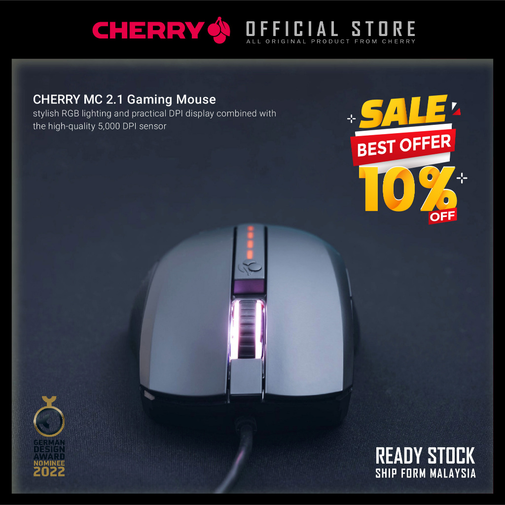 CHERRY MC 2.1 RGB Optical Mouse 5000dpi - Black | Shopee Malaysia